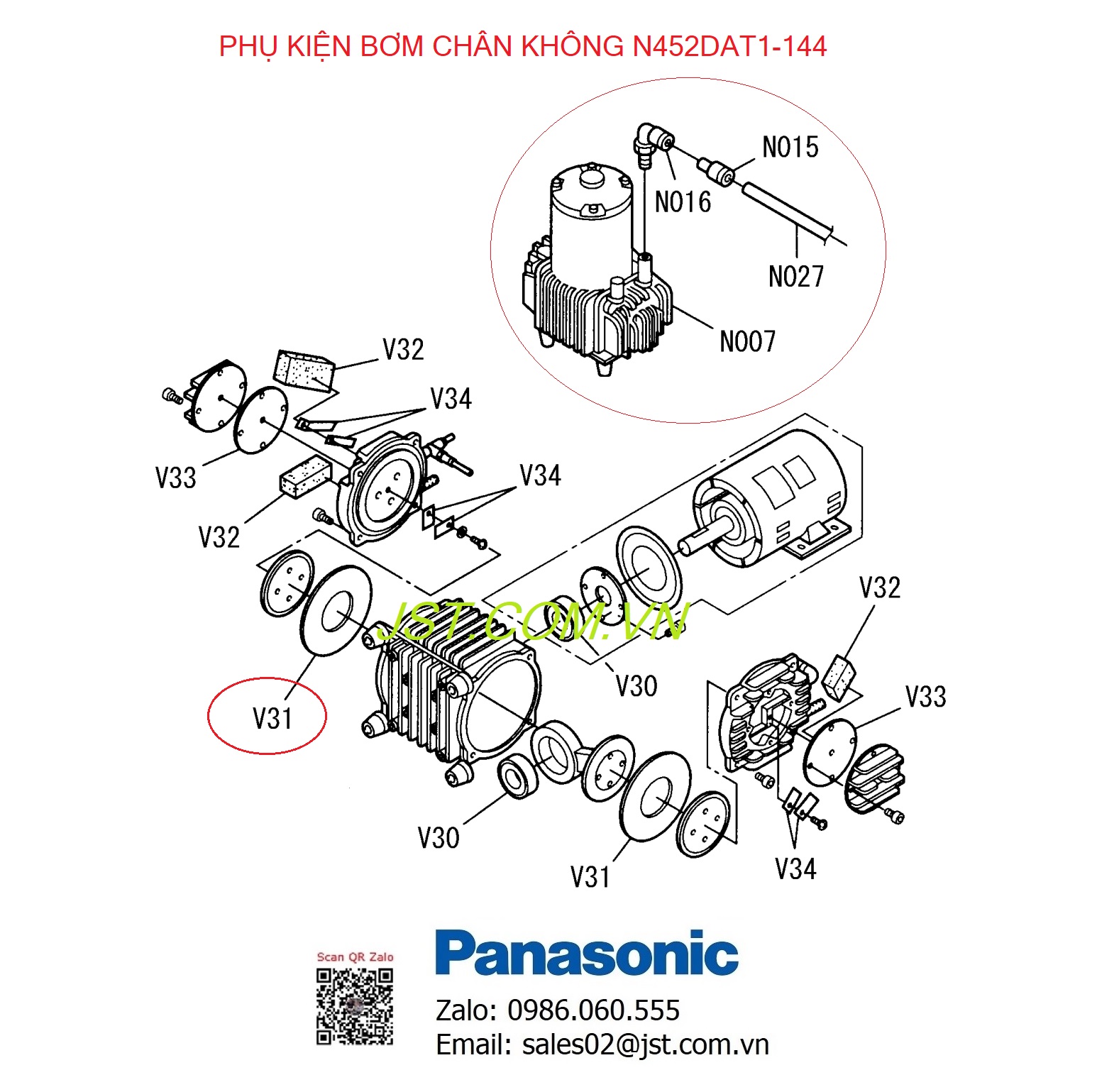 Spare part Bơm chân không CM402, 602, NPM, Orion, Ulvac